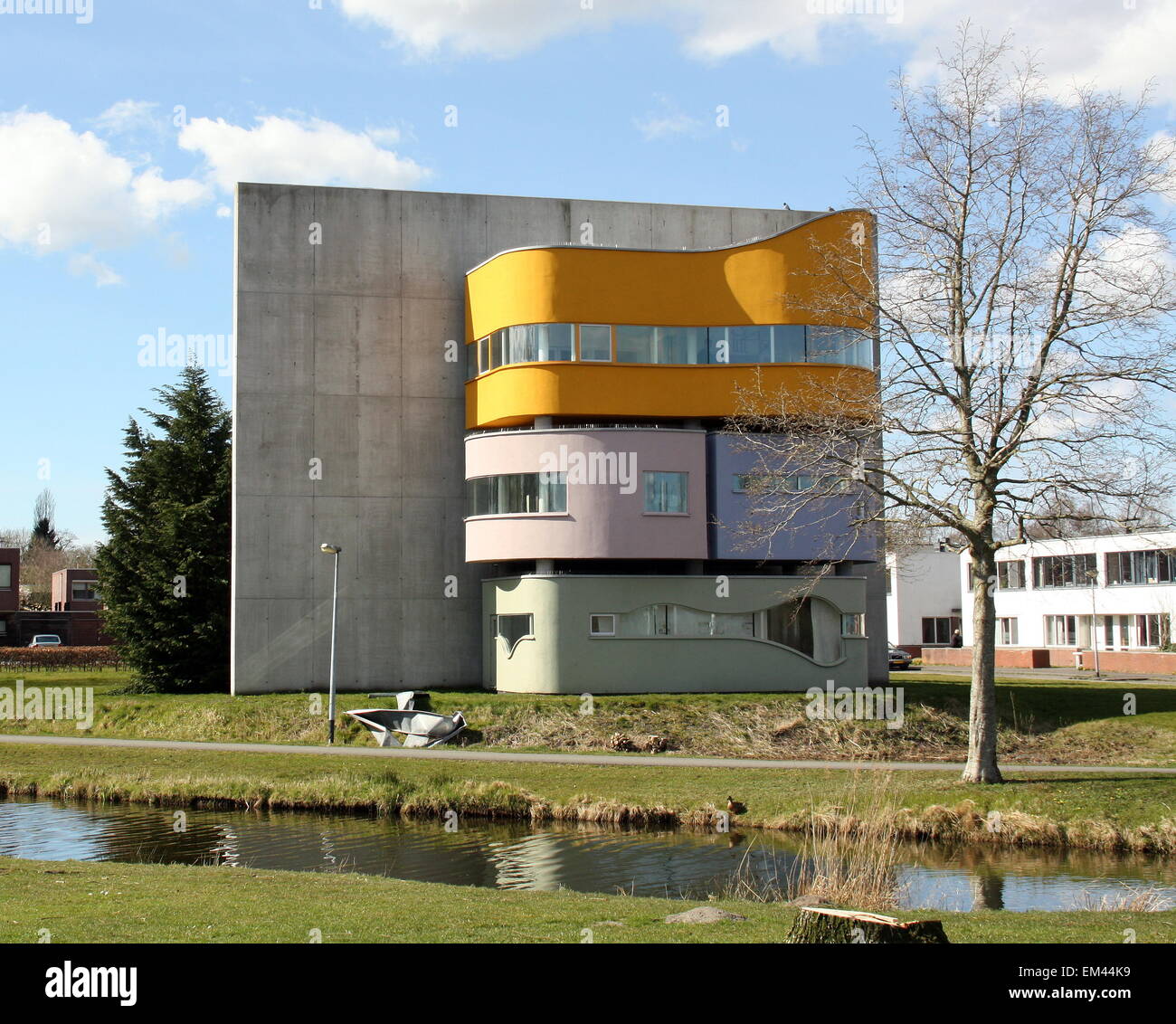 Groningen. April-05-2015. Wall house designed by architect John Hedjuk ...