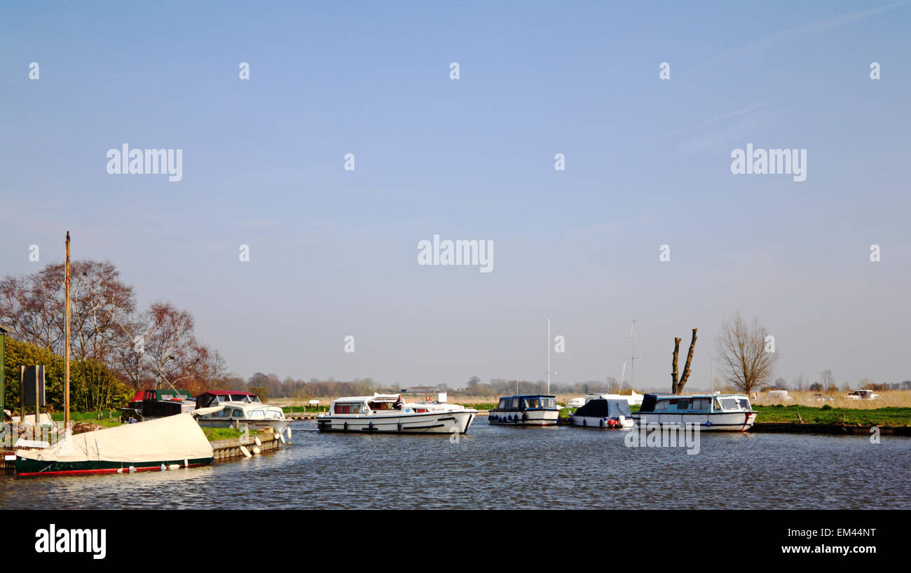 A view of the River Ant downstream of Ludham Bridge, Norfolk, England ...
