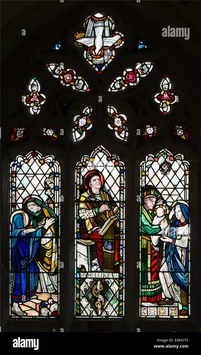 Saint Luke stained glass, St. Peter`s Church, Clearwell ...