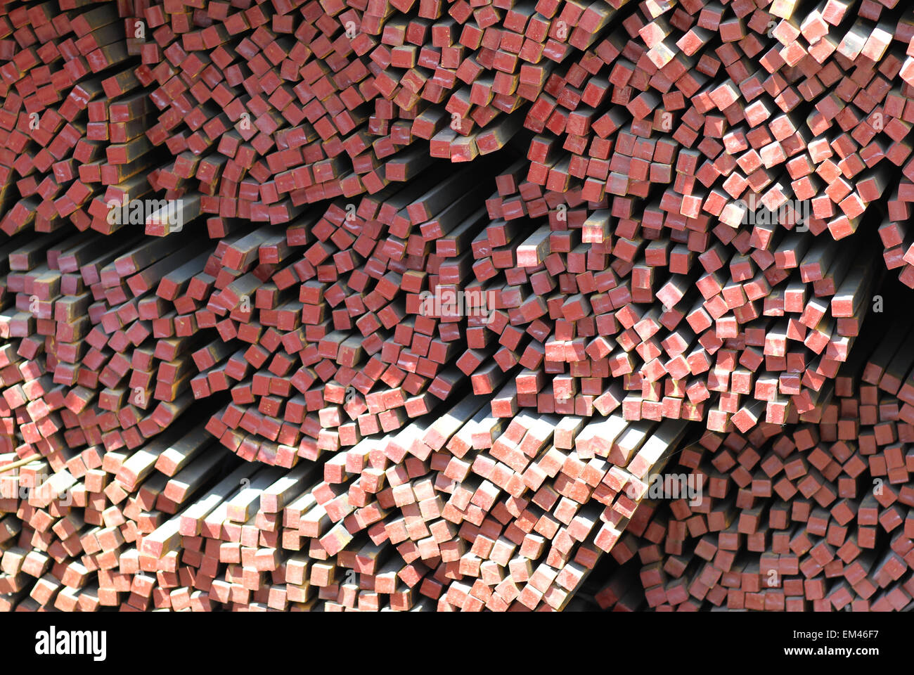 long metal bars of square cross section of small size Stock Photo - Alamy