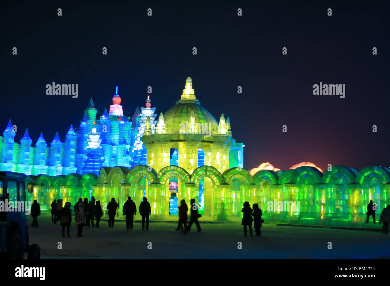 Festival of snow and ice in winter park in Harbin. China Stock Photo ...
