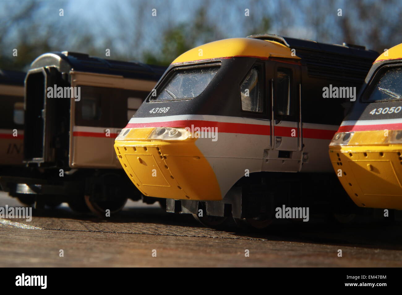 A series of images showing Model Railways, trains, locomotives, wagons ...