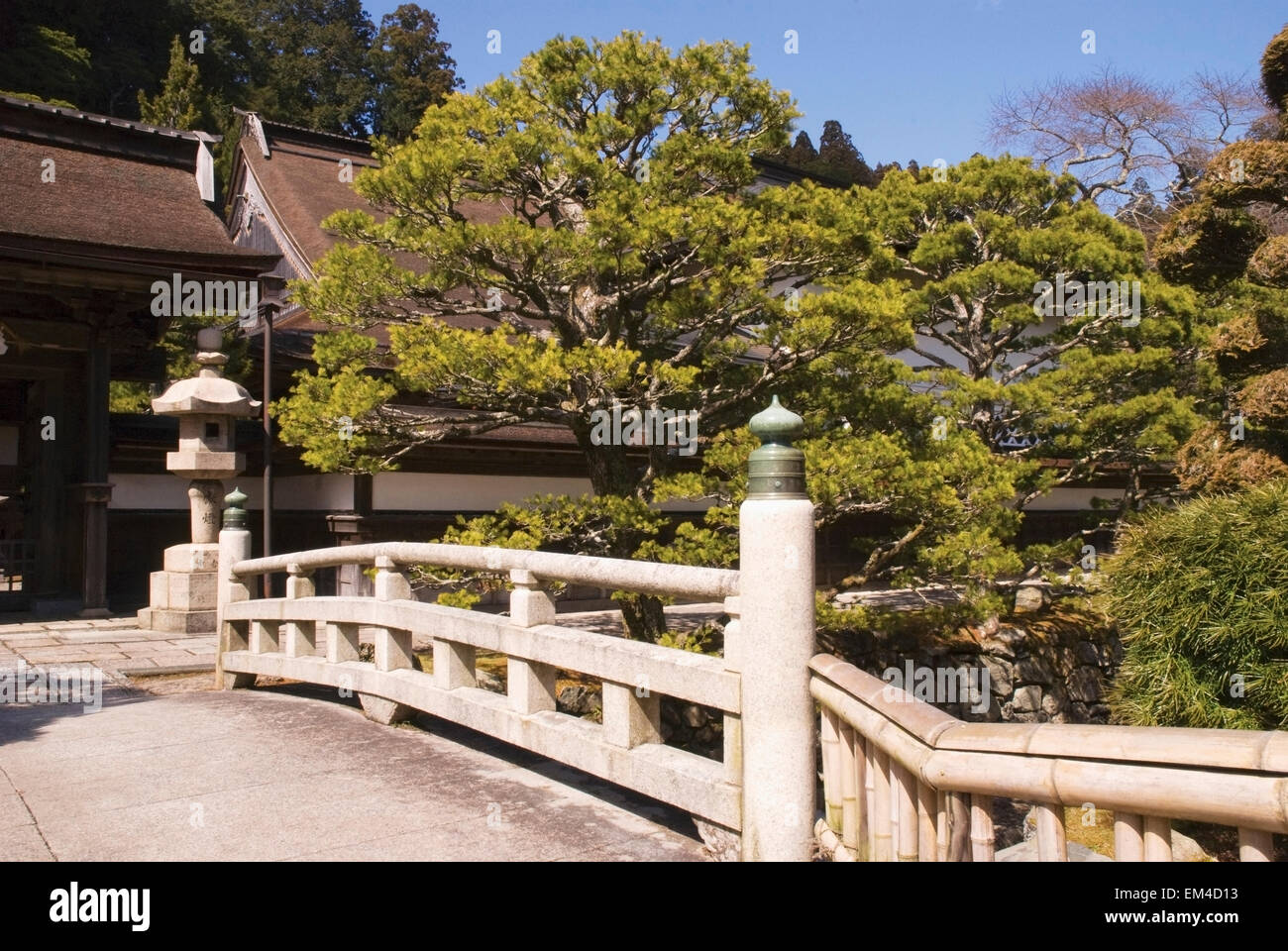 Stone Bridge At The Entrance Of A Japanese Temple; Koyasan Wakayama ...