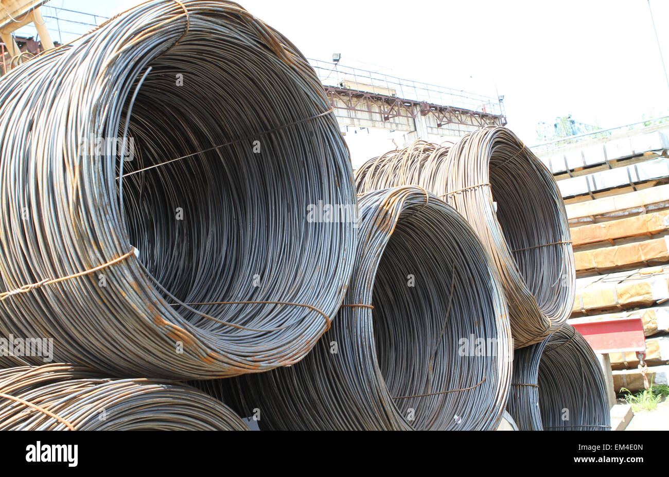 Fitting the basis of modern building structures, armature Stock Photo ...