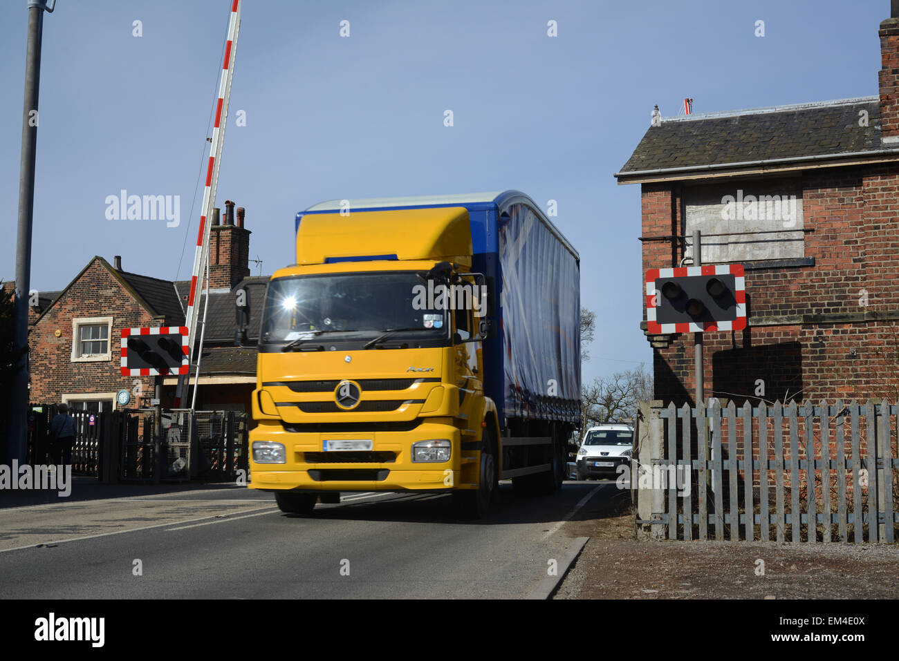 lorry using Howden station level crossing yorkshire united kingdom ...