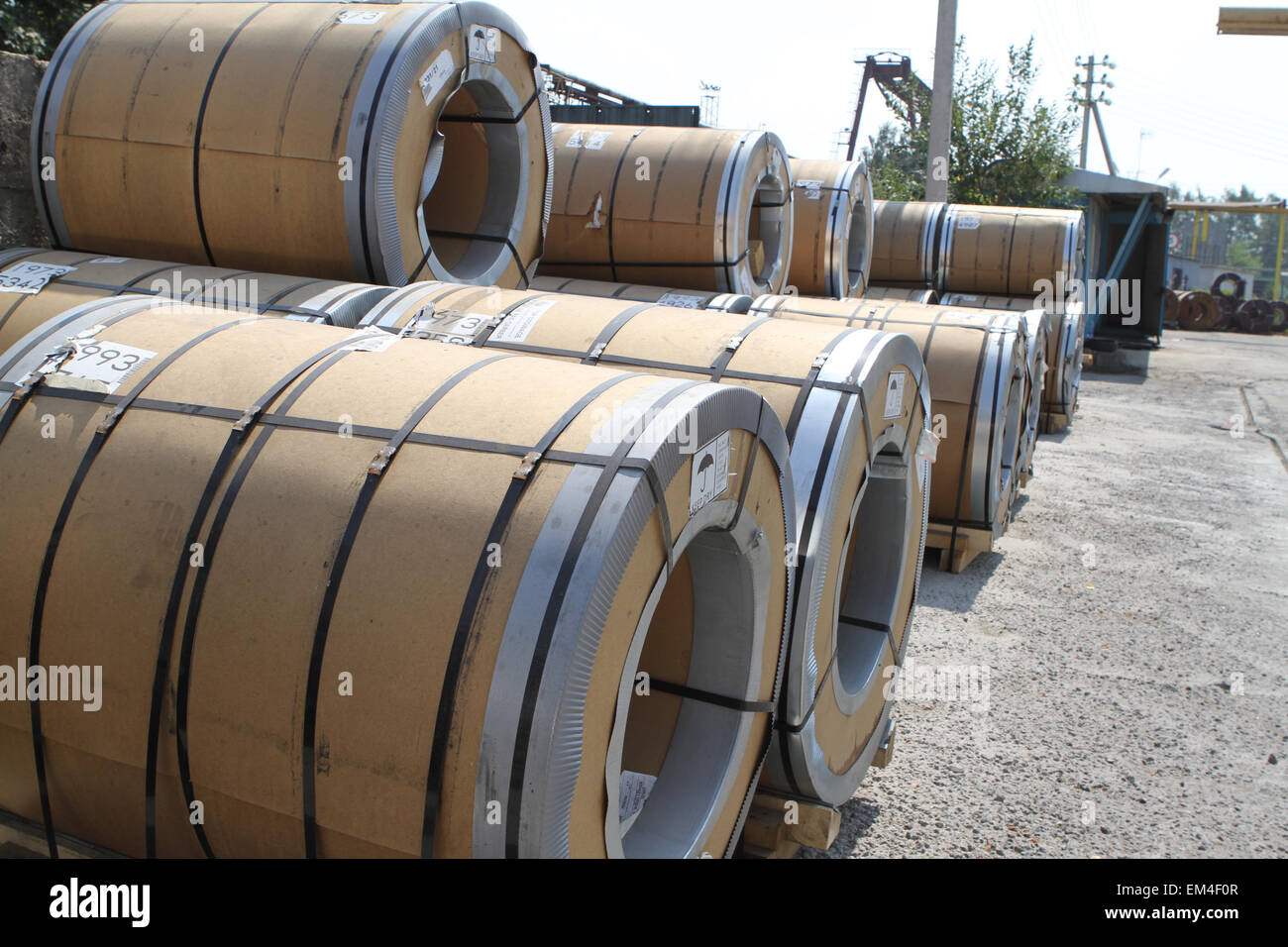 Rolled galvanized steel with polymer coating on the metal rolling stock ...
