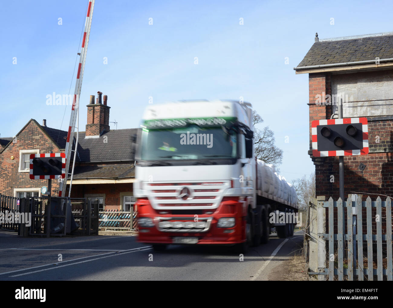 lorry using Howden station level crossing yorkshire united kingdom ...