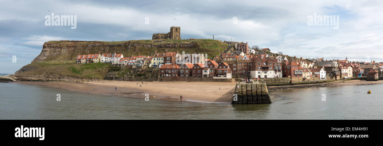 Whitby harbour and abbey, Yorkshire, England UK Stock Photo - Alamy