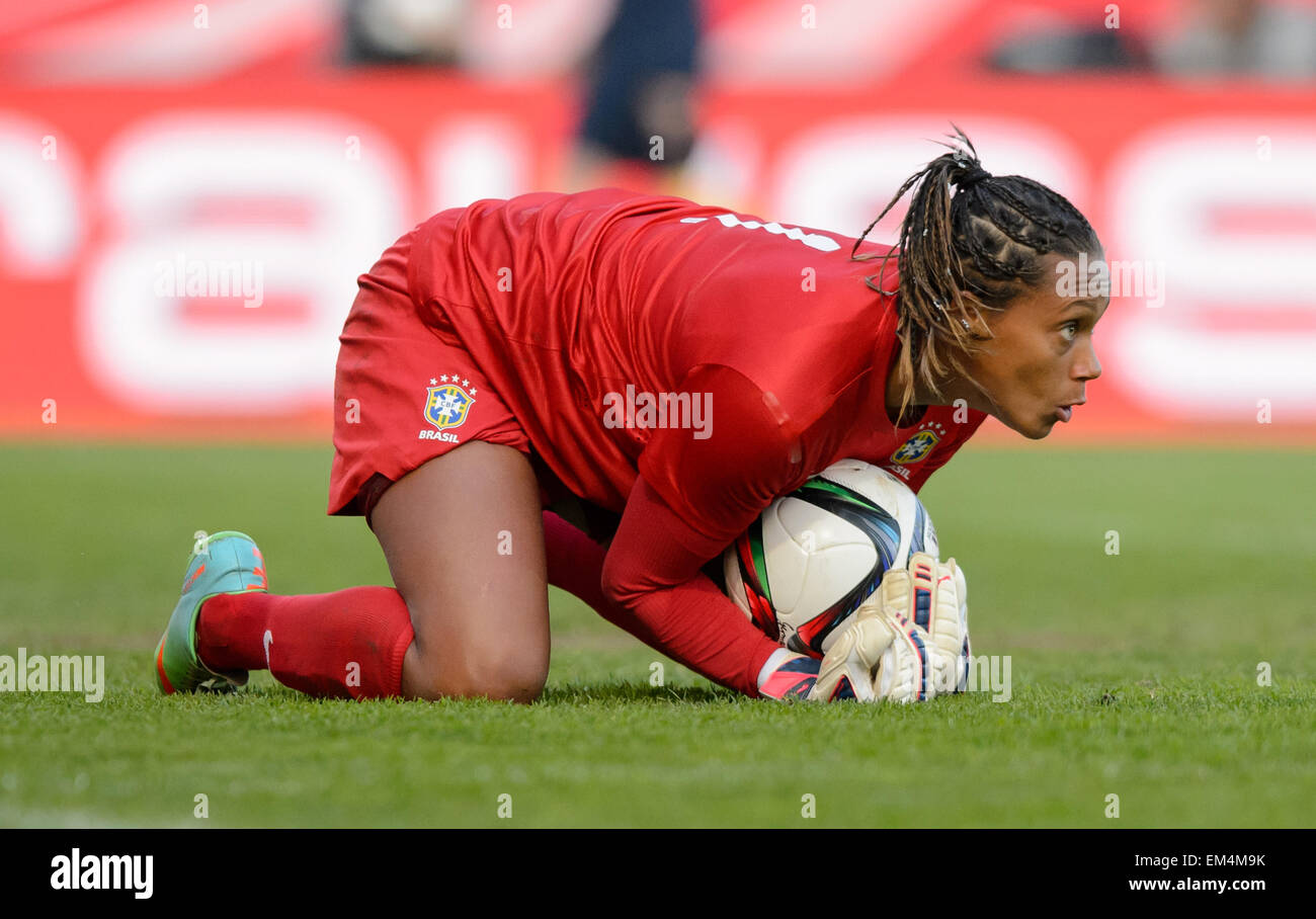 Fuerth, Germany. 8th Apr, 2015. Brazil's goalkeeper Barbara in action ...