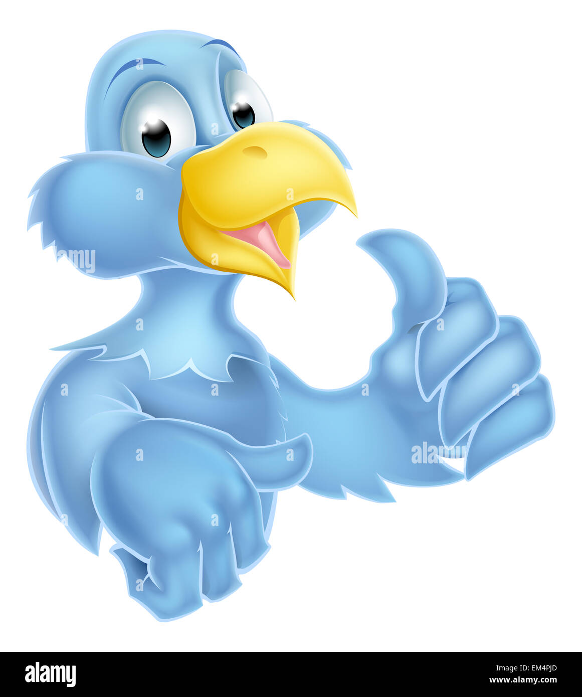 Bluebird bird mascot character giving a thumbs up Stock Photo - Alamy