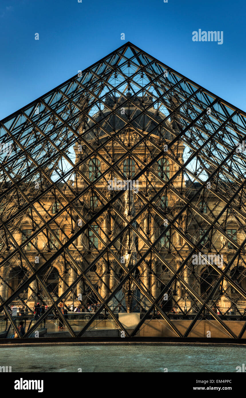 Pyramid at the Museum Louvre Paris Il de Paris France Europe Stock ...