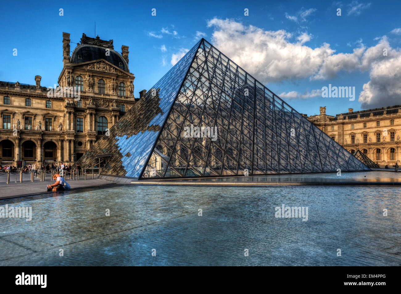 Pyramid at the Museum Louvre Paris Il de Paris France Europe Stock ...
