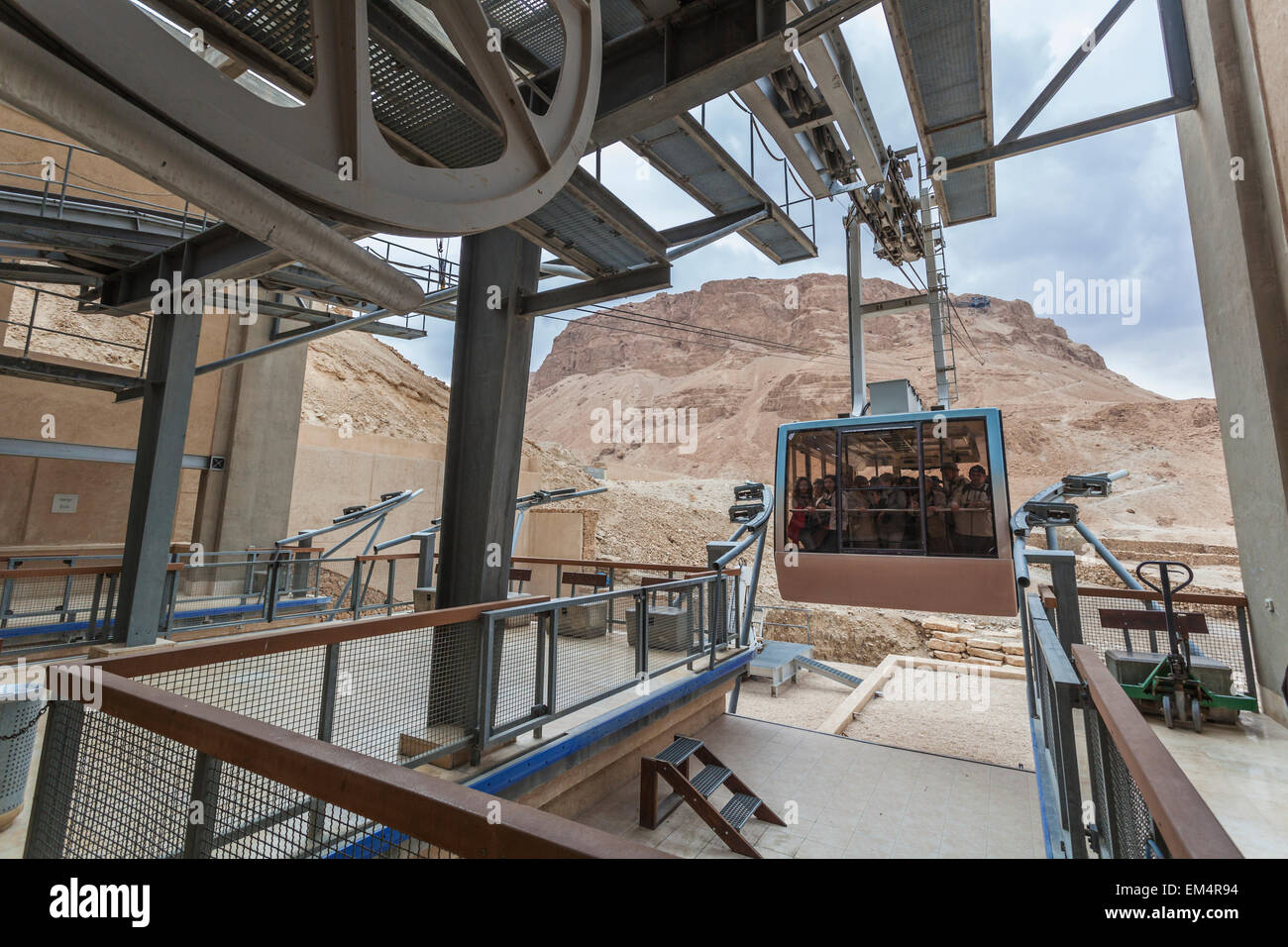 Cable Car At The Ancient Fortification; Masada Southern District Israel ...