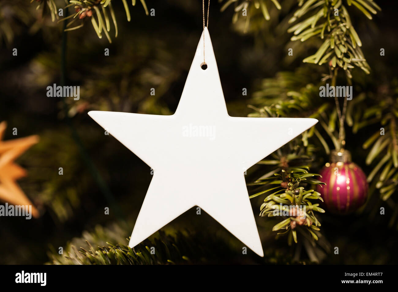 White Christmas star Stock Photo - Alamy