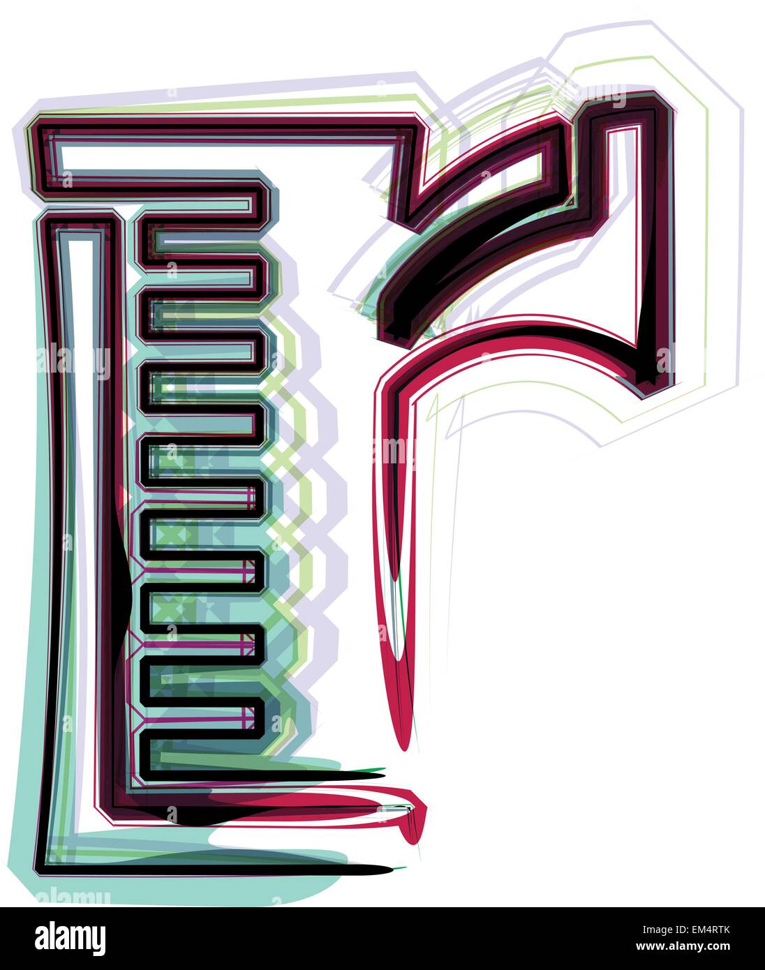 Capital r calligraphy illustration Cut Out Stock Images & Pictures - Alamy