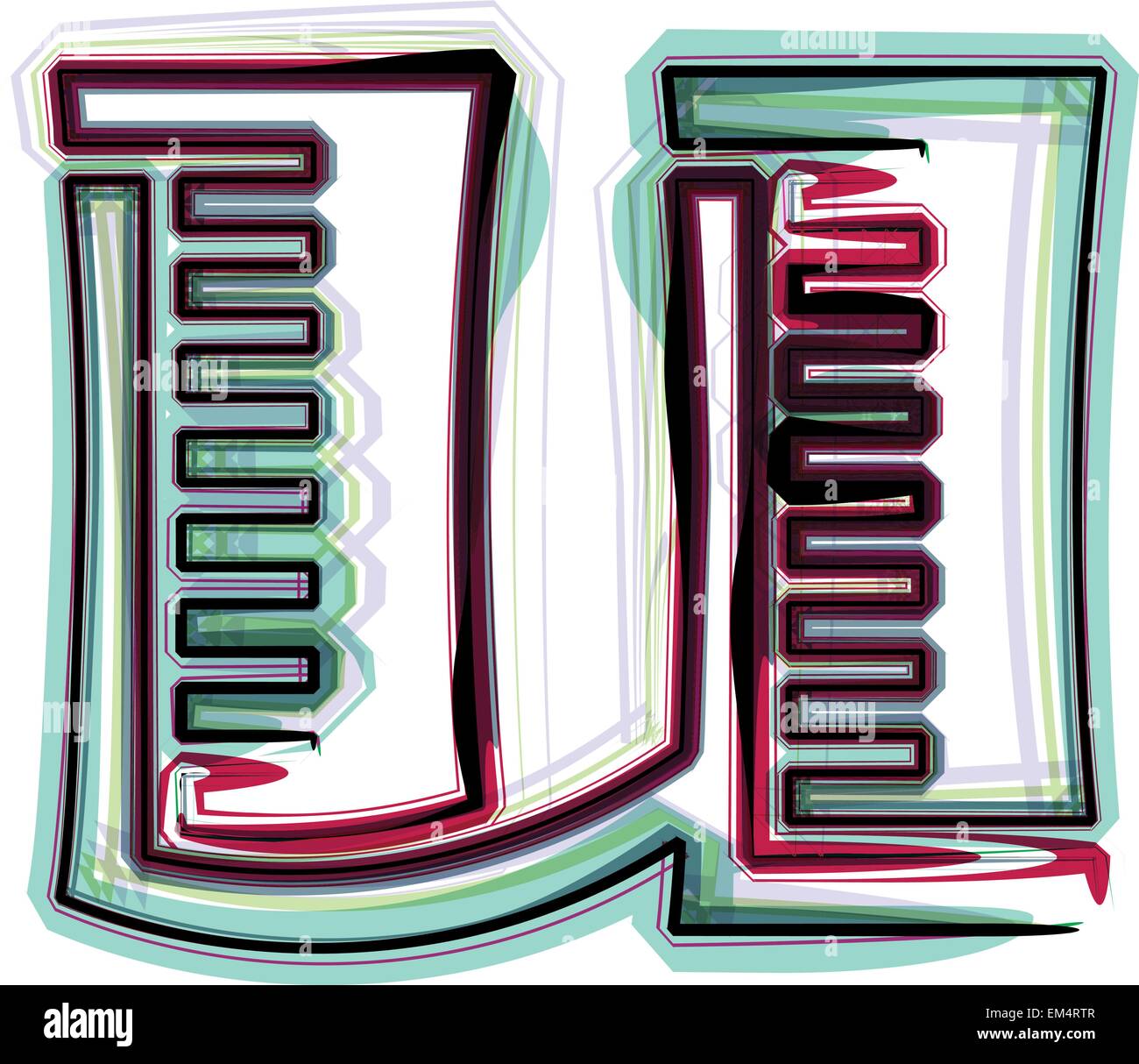 Graffiti font alphabet u Stock Vector Images - Alamy