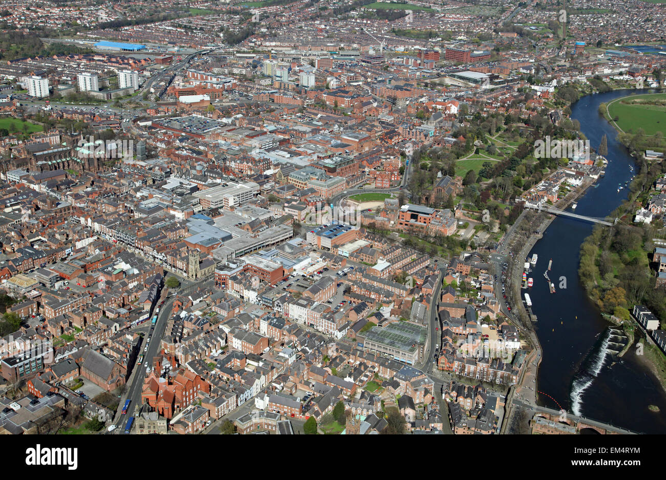 aerial view of Chester City centre, Cheshire, UK Stock Photo - Alamy