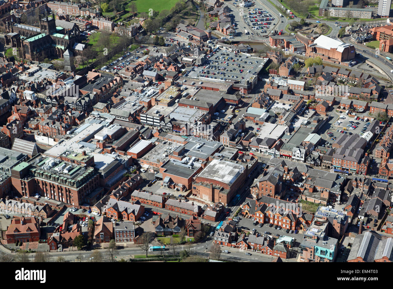 aerial view of Chester City centre, Cheshire, UK Stock Photo - Alamy