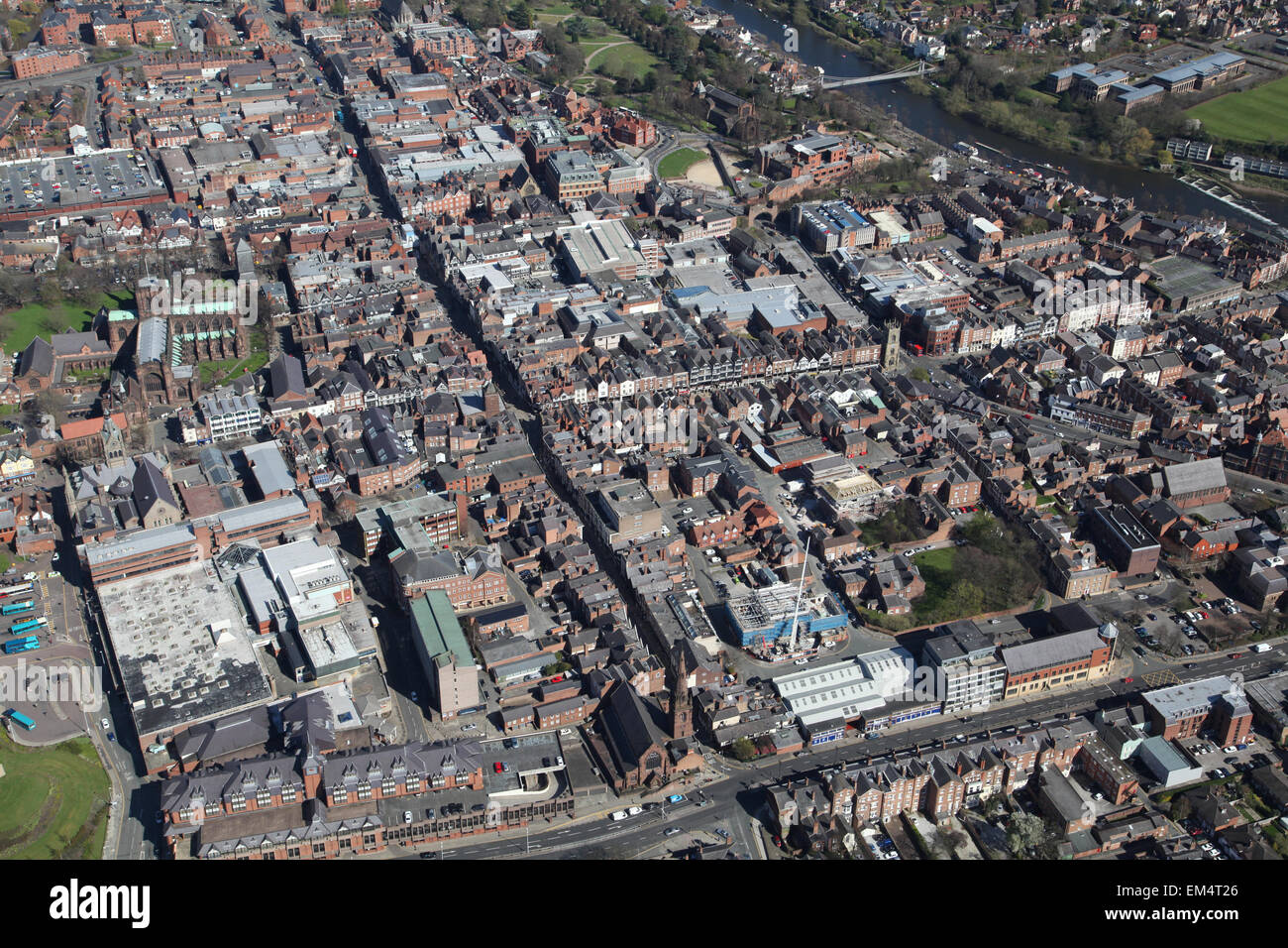 aerial view of Chester City centre, Cheshire, UK Stock Photo - Alamy