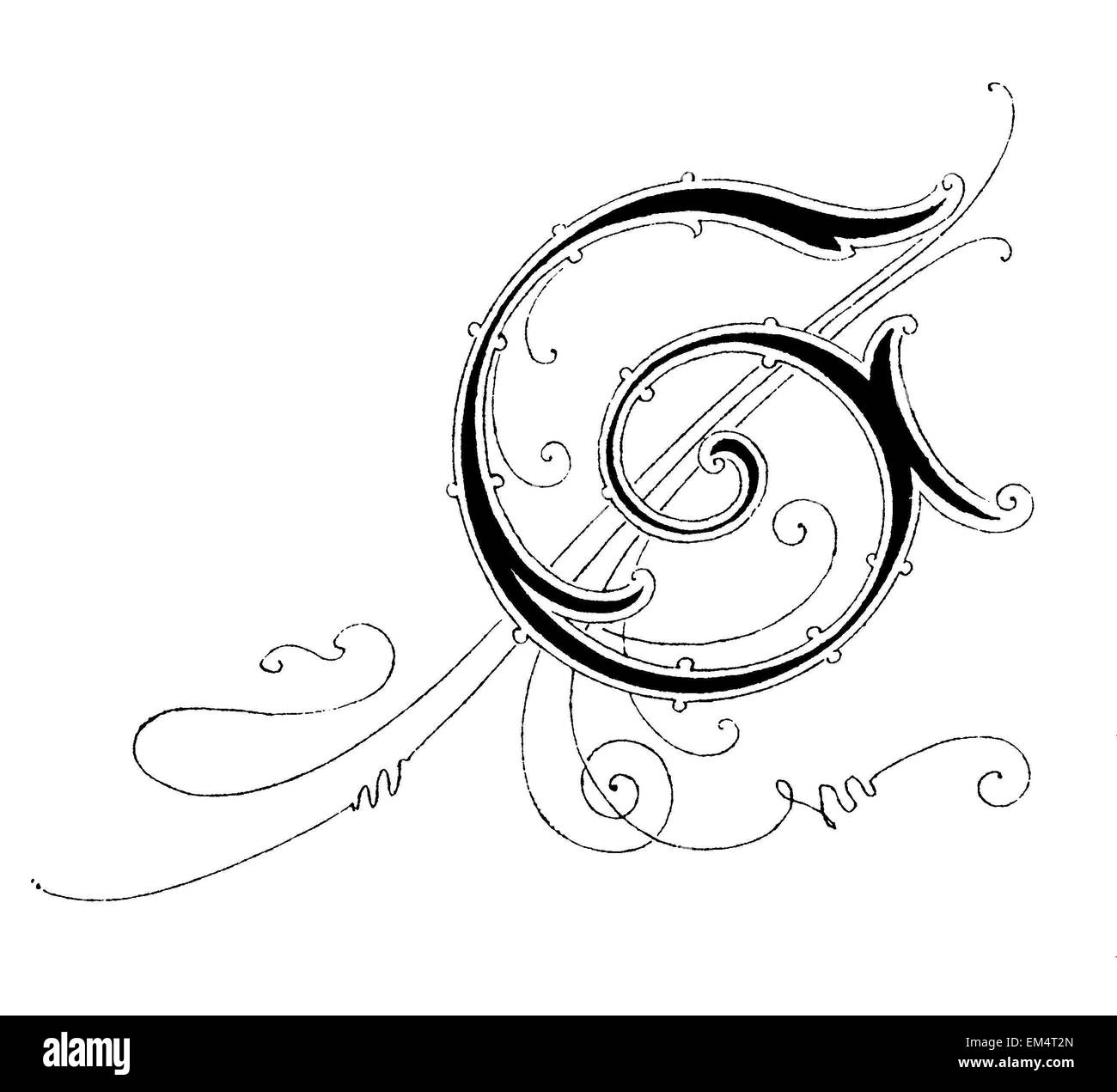 Letter G, Font: Art Nouveau Stock Photo - Alamy