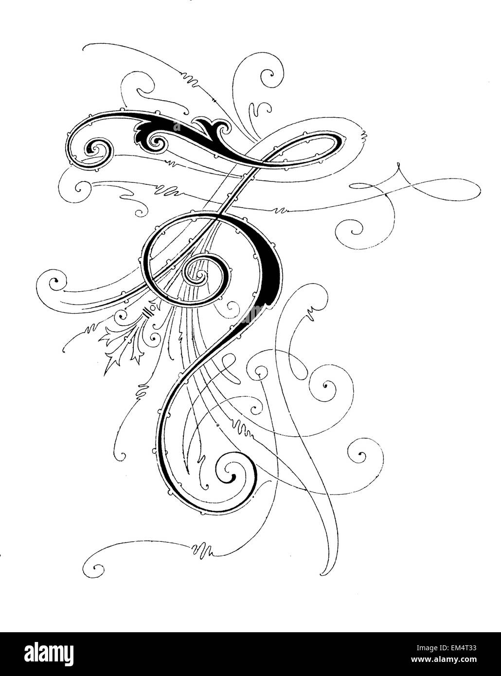 Letter Z, Font: Art Nouveau Stock Photo - Alamy