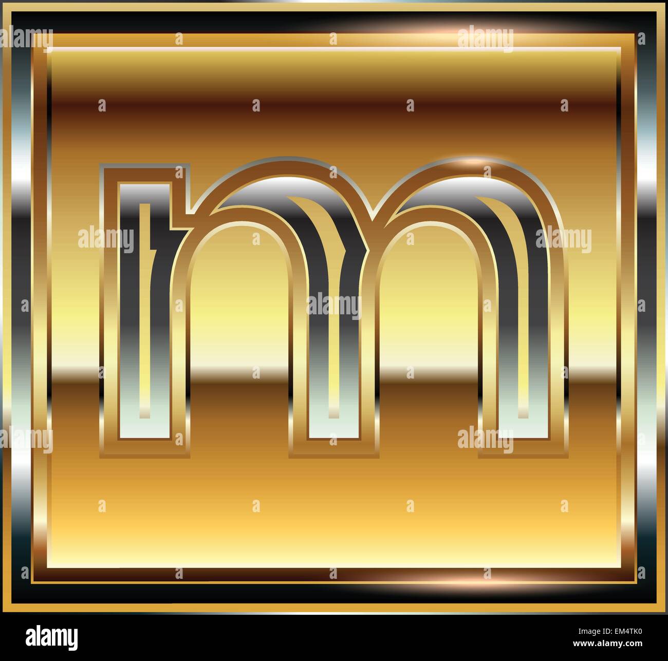 Golden Font illustration LETTER m Stock Vector Image & Art - Alamy