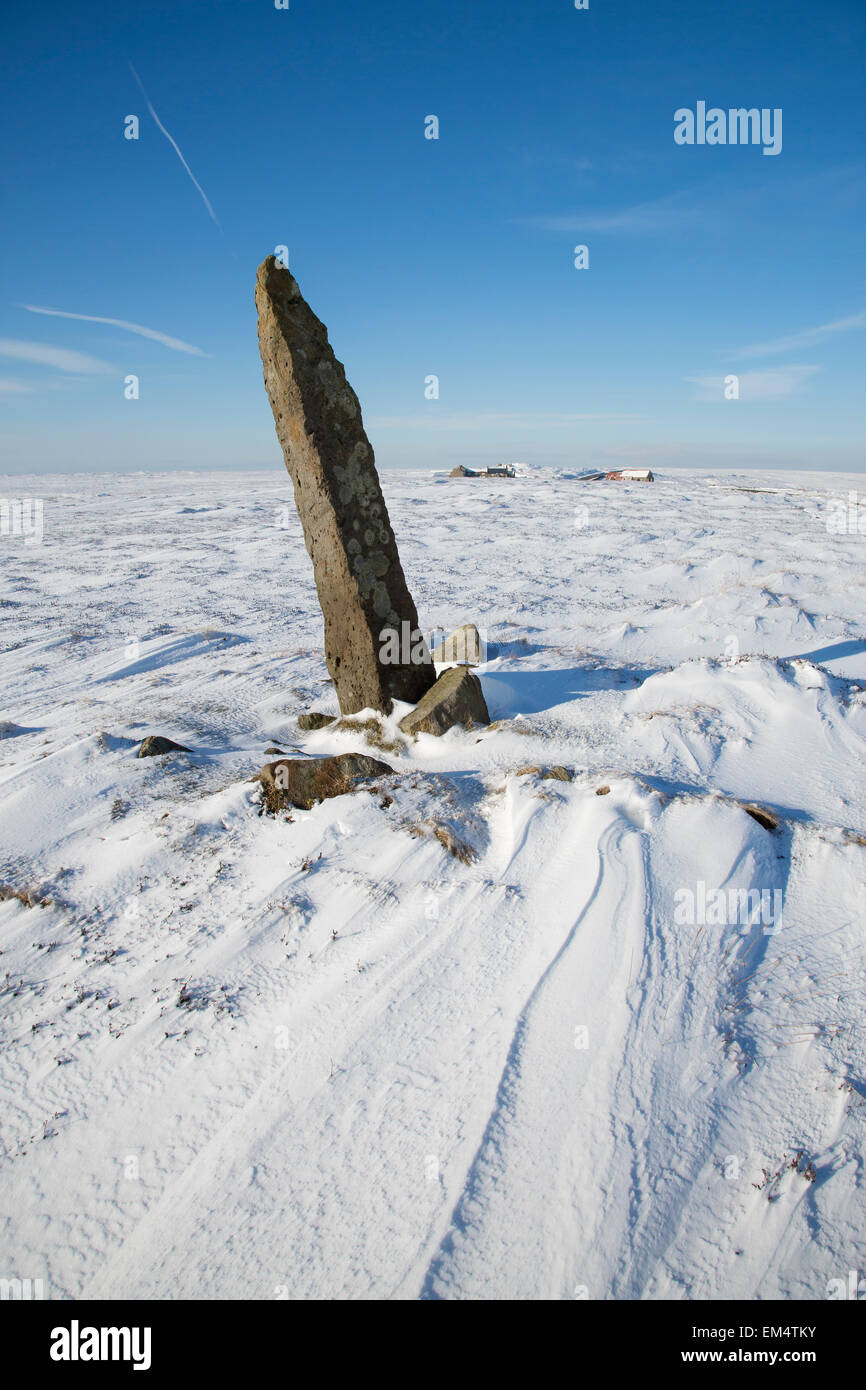 Standing Stone, Blakey Ridge, North York Moors National Park in Winter ...