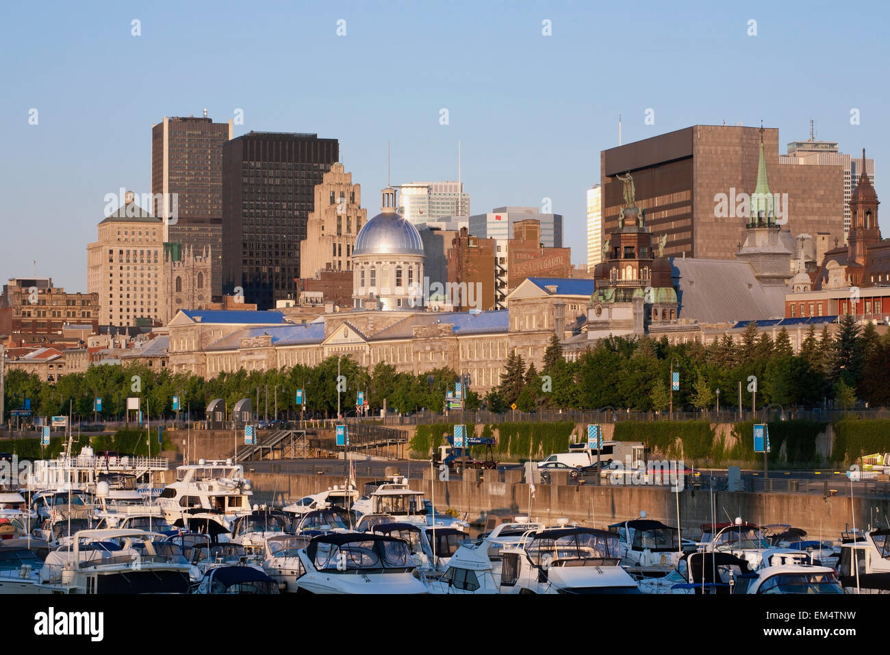 Montreal Skyline In Early Morning; Montreal Quebec Canada Stock Photo ...