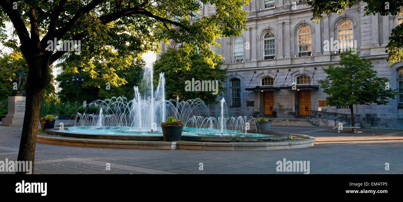 Fountain In Place Vauquelin At Montreal City Hall; Montreal Quebec ...
