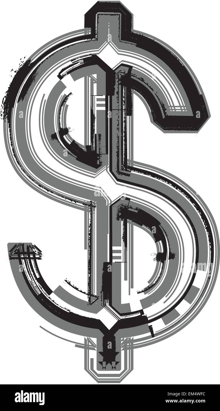 Dollar bill font Stock Vector Images - Alamy