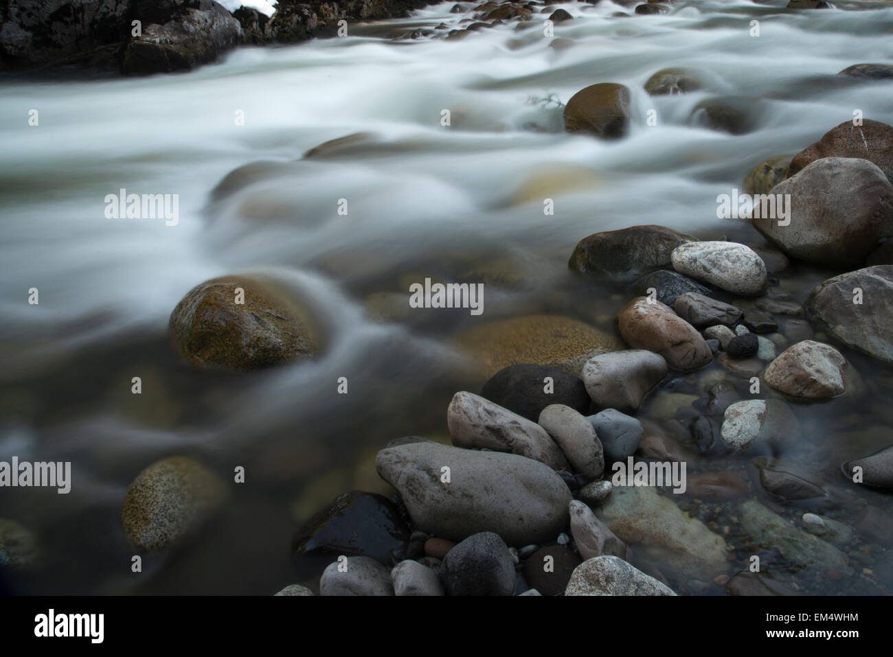 Stream flowing through rocks, Whistler, British Columbia, Canada Stock ...