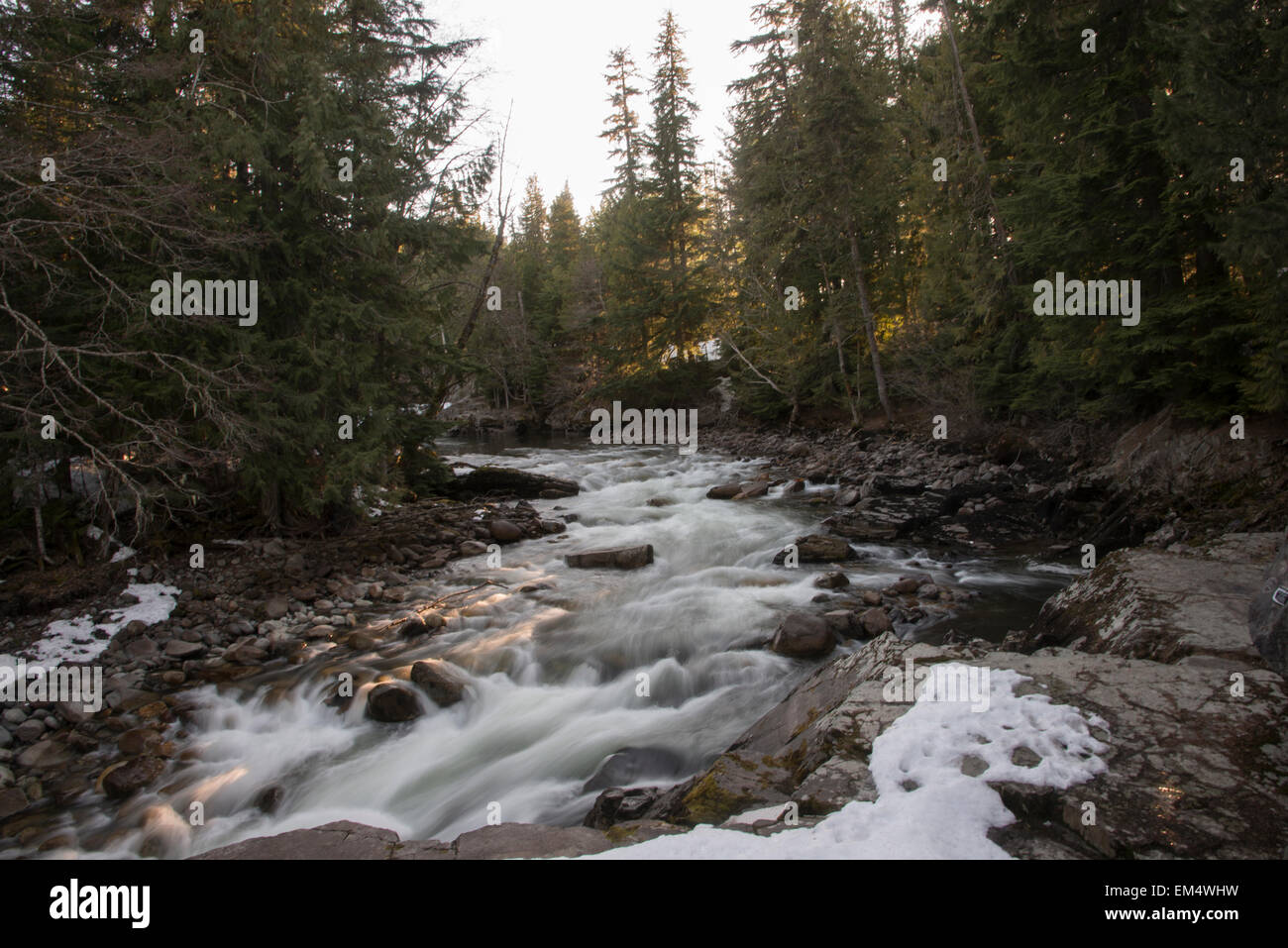 Stream flowing through rocks, Whistler, British Columbia, Canada Stock ...
