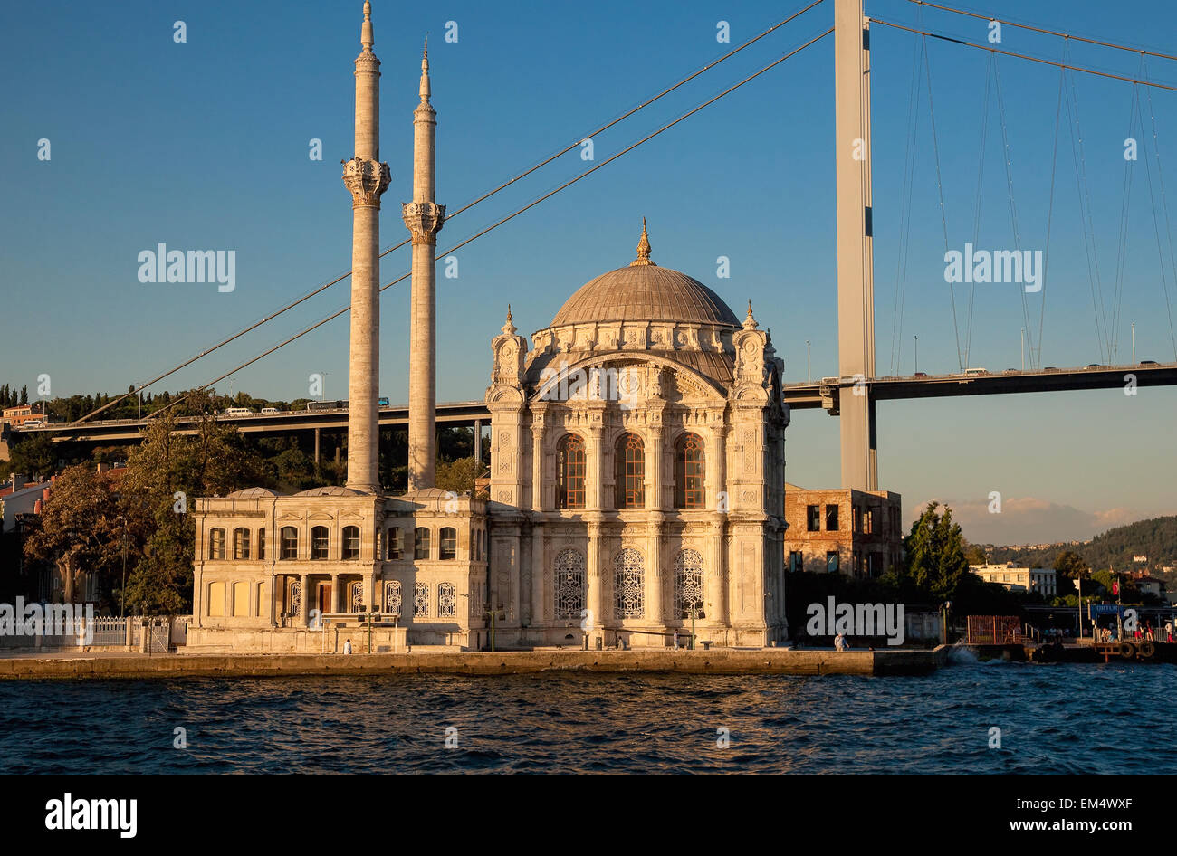 View of Ortakoy Mosque on Bosphorus River; Istanbul, Turkey Stock Photo ...