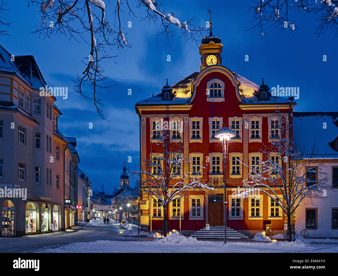 Town hall at the market square in suhl hi-res stock photography and ...