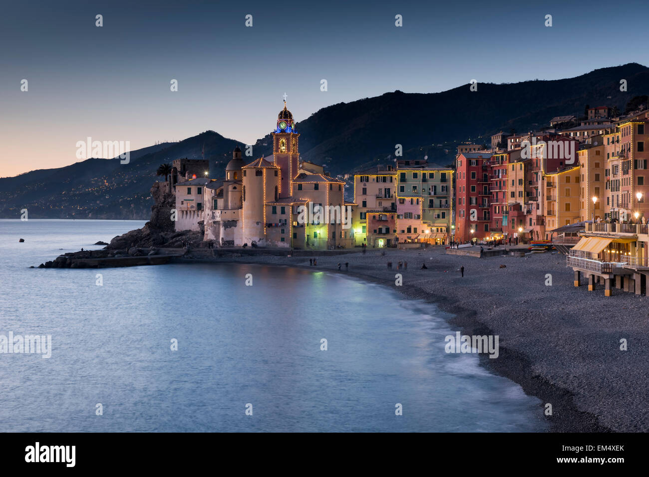The cityscape of Camogli, beautiful italian village situated on the ...
