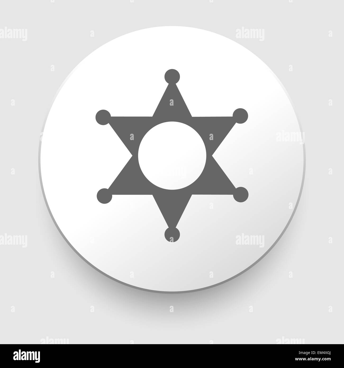 Star Sheriff sign icon. Police button. Symbol Stock Photo - Alamy