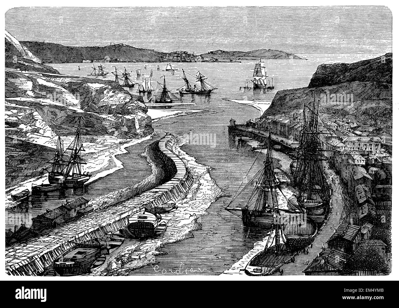 Harbour line drawing hi-res stock photography and images - Alamy