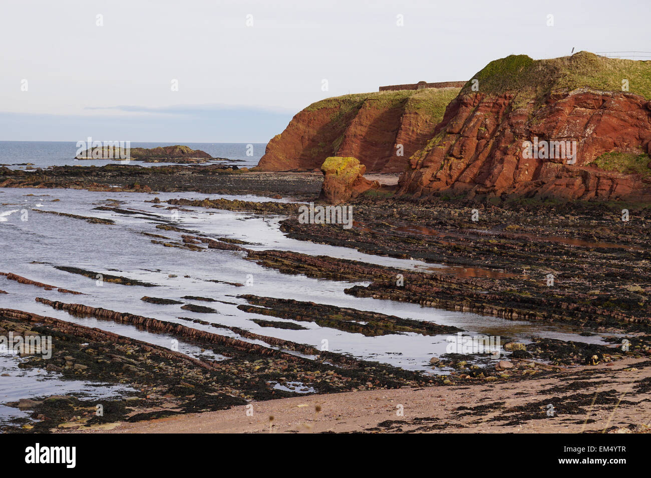 Long Craig Rocks west of Dunbar and on John Muir Way, East Lothian ...