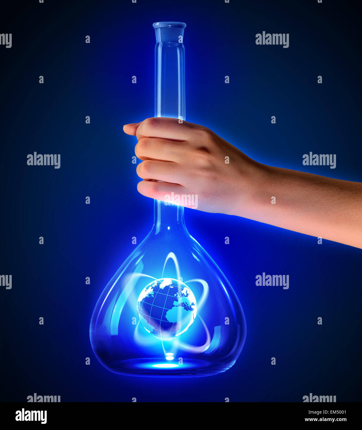 Globe in test tube Stock Photo - Alamy