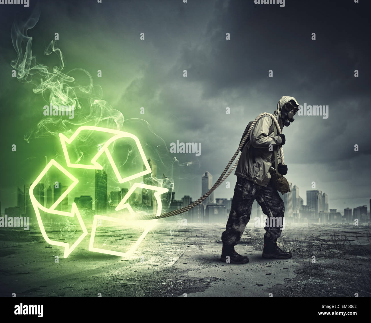 Stalker in gas mask Stock Photo - Alamy