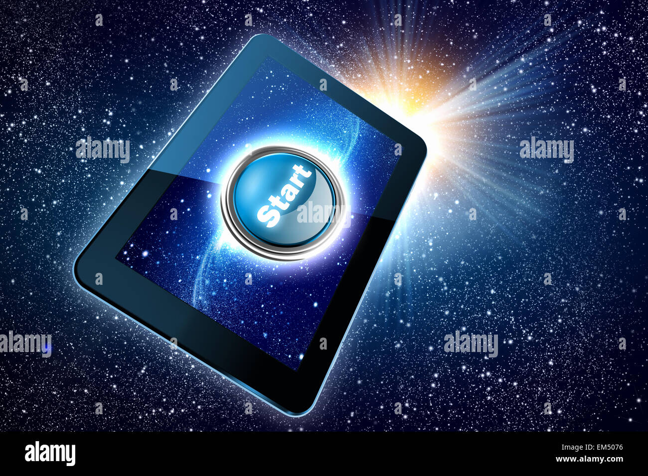 Great tablet with a Start button Stock Photo - Alamy