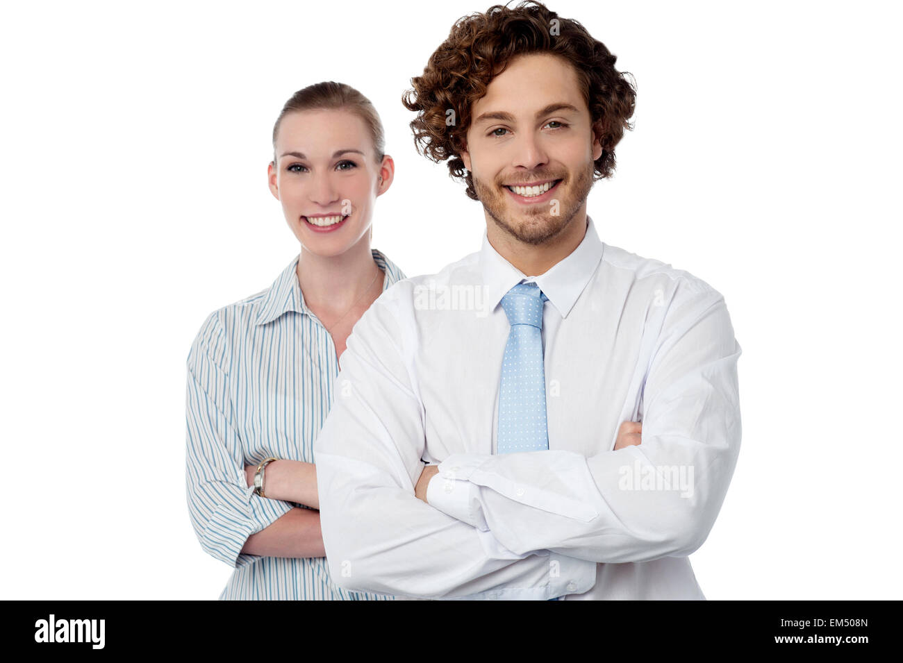Confident looking young business couple Stock Photo - Alamy