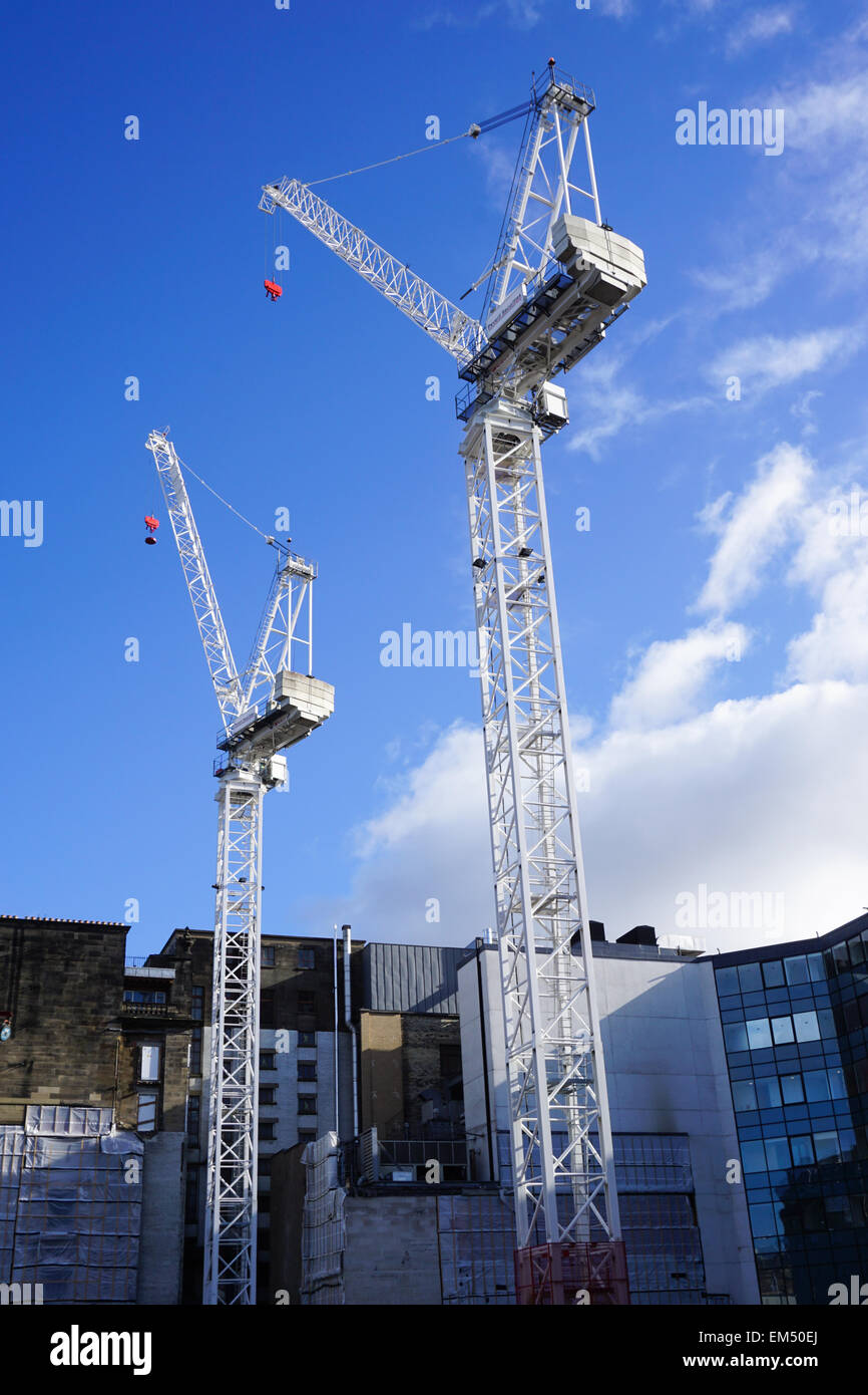 Construction Cranes on Building Site Stock Photo - Alamy