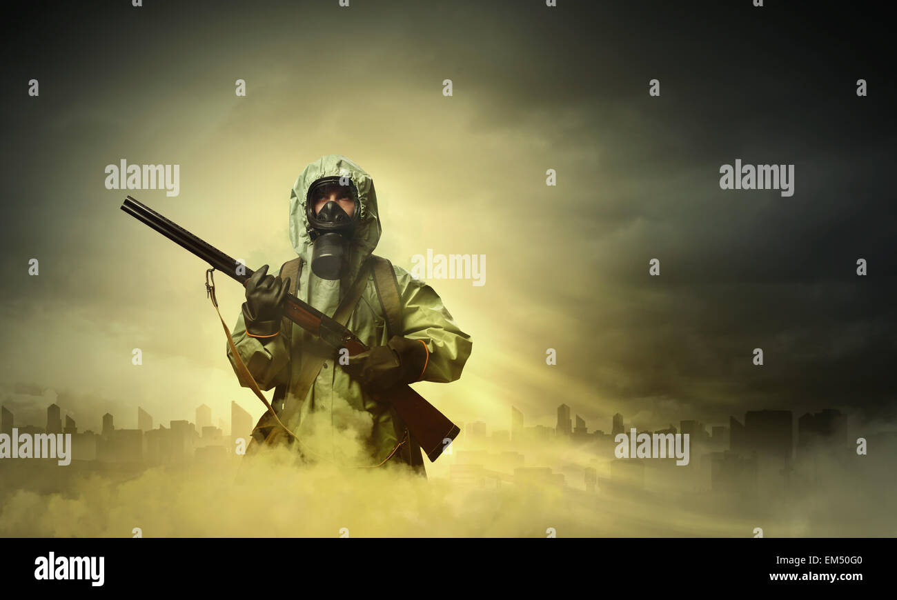 Stalker with gun Stock Photo - Alamy