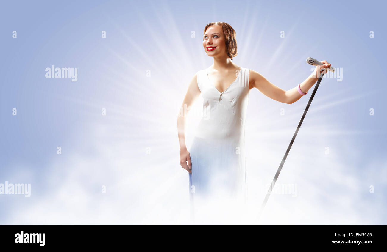 Portrait of female singer Stock Photo - Alamy