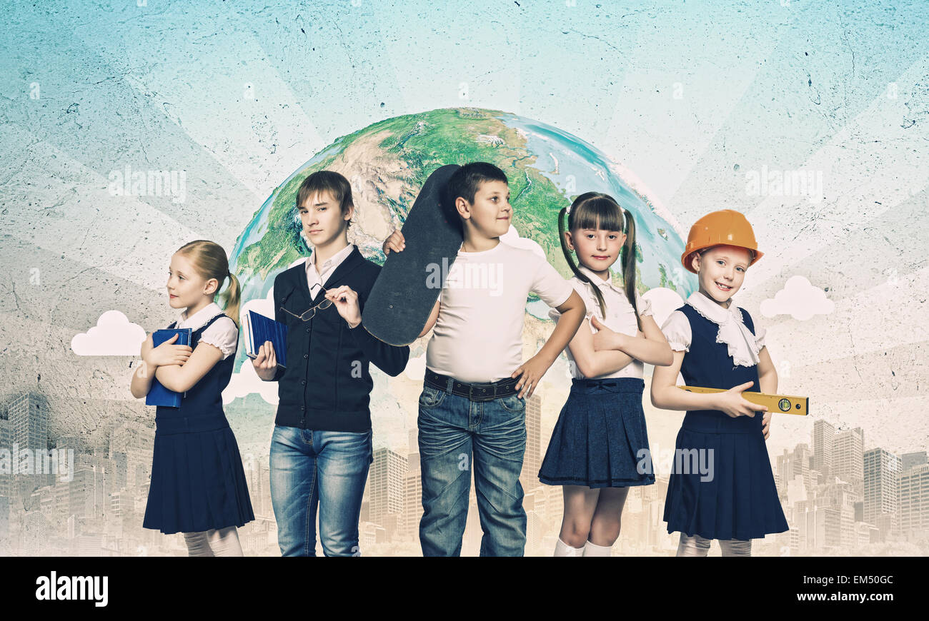 Group of kids Stock Photo - Alamy
