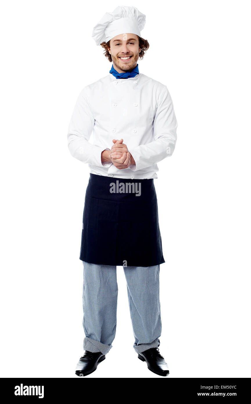 Full length portrait of a handsome chef Stock Photo - Alamy