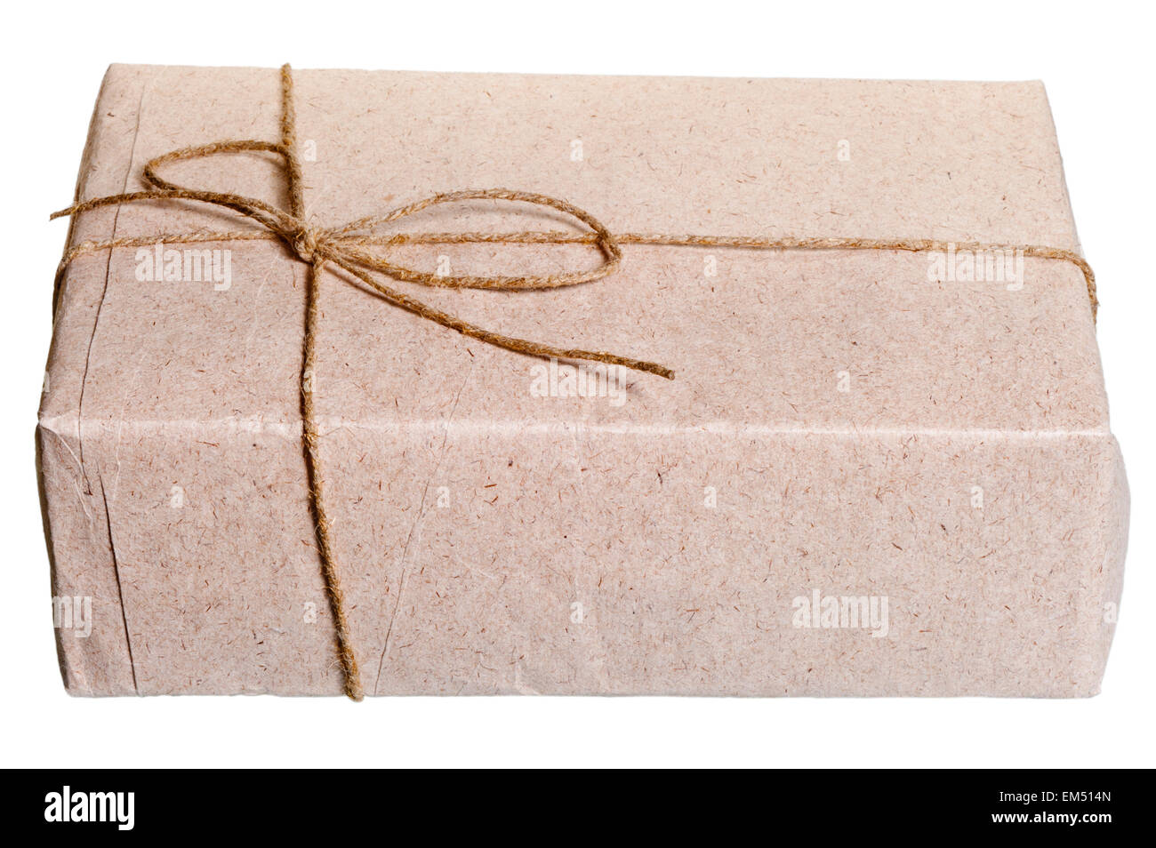 parcel wrapped in brown paper and tied with twine Stock Photo - Alamy
