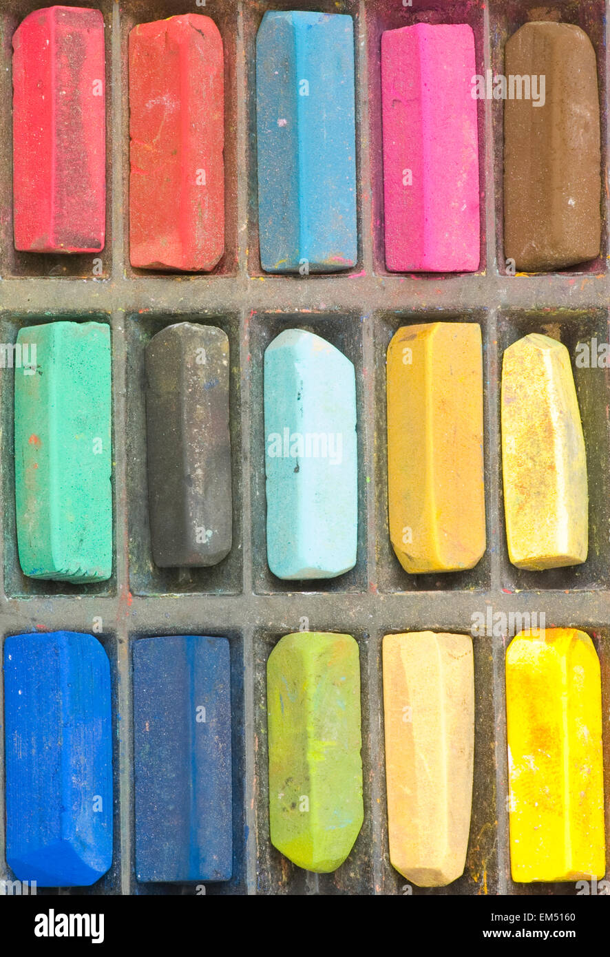 Coloured Artists Pastels Stock Photo - Alamy