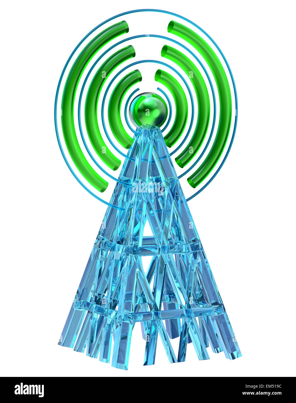 digital transmitter sends signals from high tower Stock Photo - Alamy